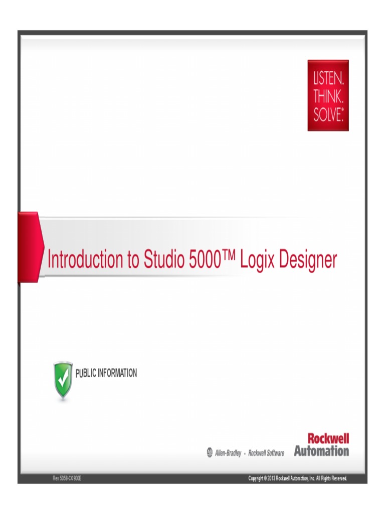 L01 - Introduction To Studio 5000 Logix Designer | PDF
