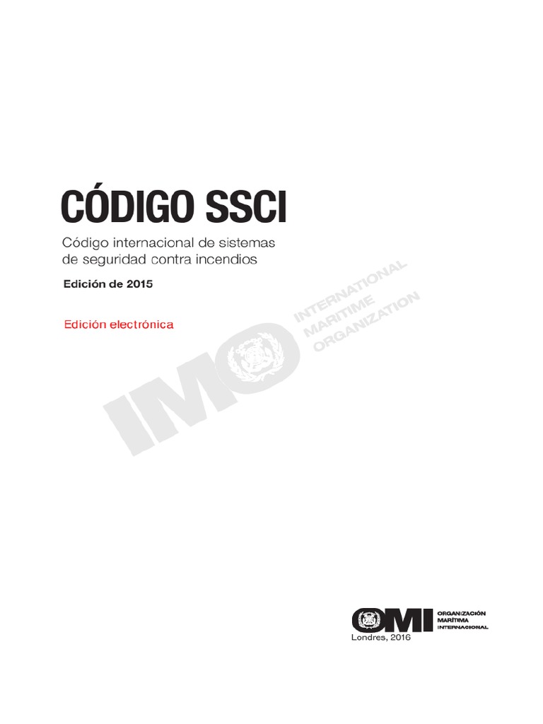 Codigo Internacional de Sistemas de Seguridad Contra Incendios, Codigo SSCI | PDF