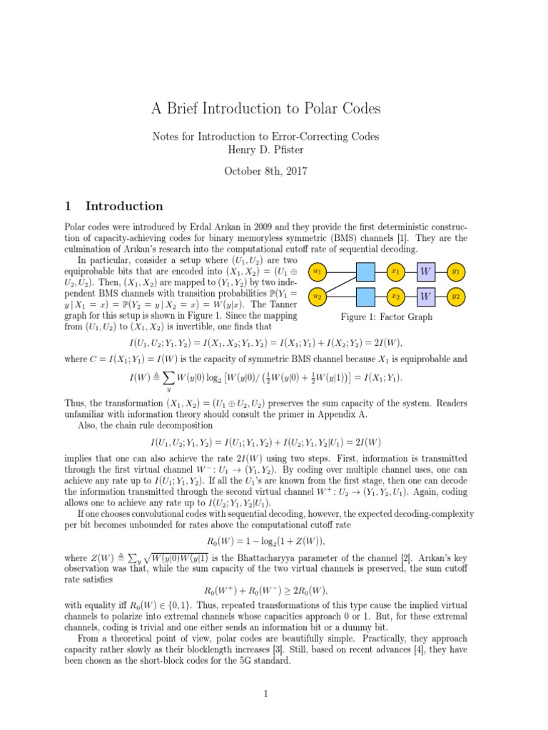 A Brief Introduction To Polar Codes | PDF