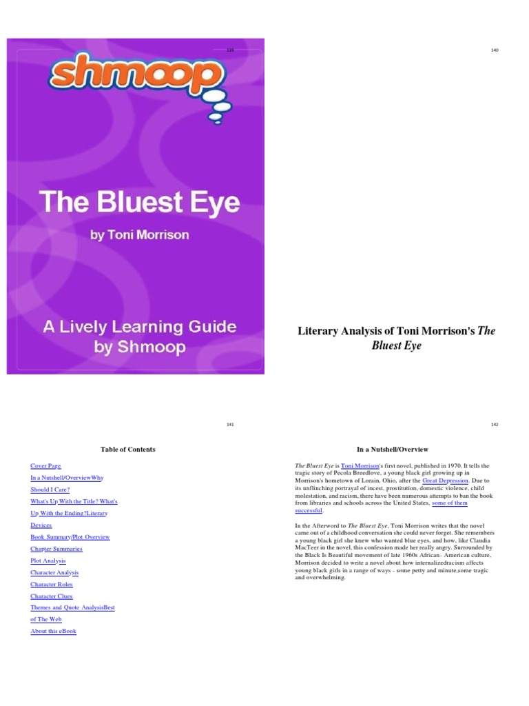 Literary Analysis of Toni Morrison's The: Bluest Eye | PDF | Narration