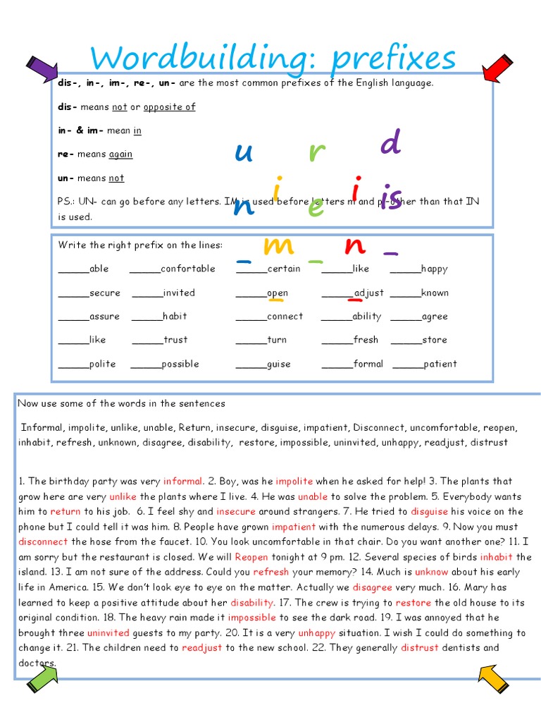 Wordbuilding: Prefixes | PDF