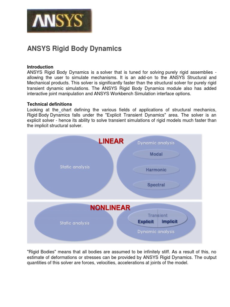 ANSYS Rigid Body Dynamics | PDF | Simulation | Stress (Mechanics)