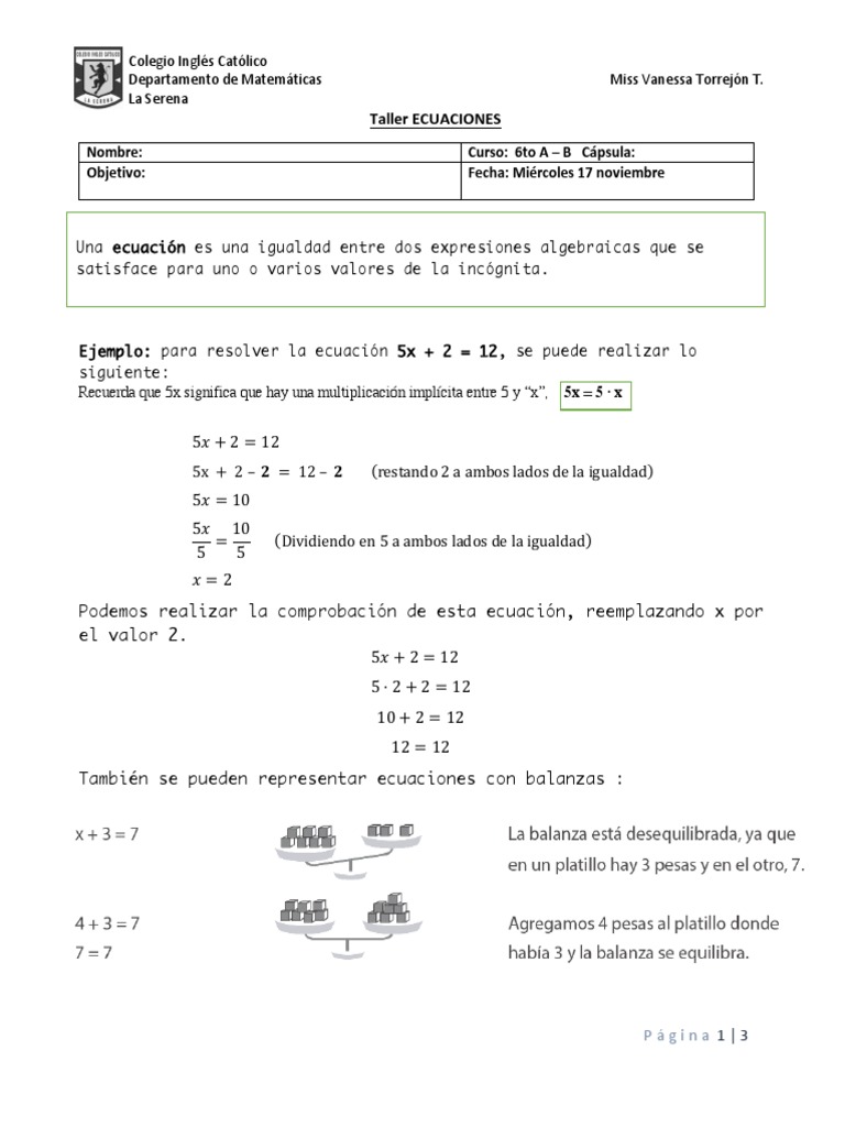 Ecuaciones 6to | PDF | Ecuaciones | Matemáticas