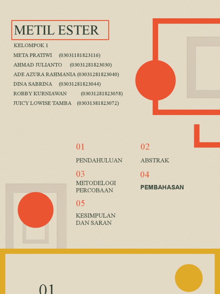 Metil Ester Kelompok 1 | PDF