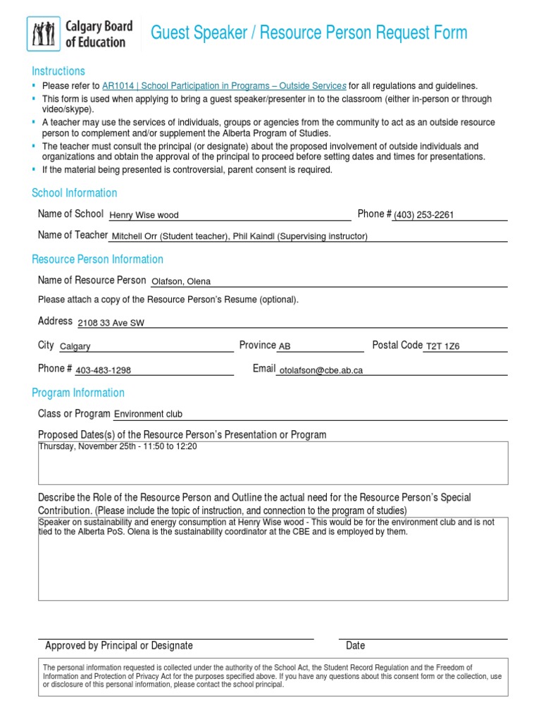 Guest-Speaker Form Olena | PDF | Privacy | Civil Rights And Liberties