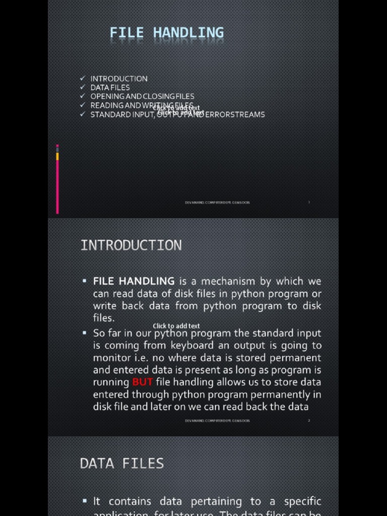 File Handling Text Files | PDF