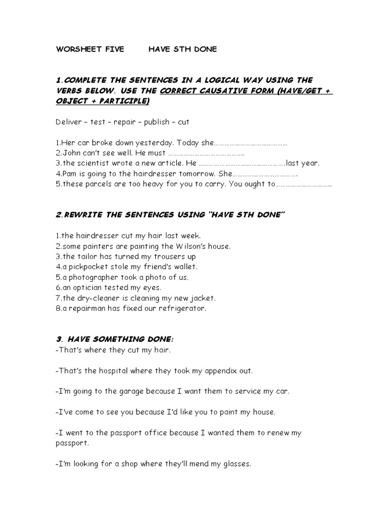Worsheet Five Have STH Done | PDF
