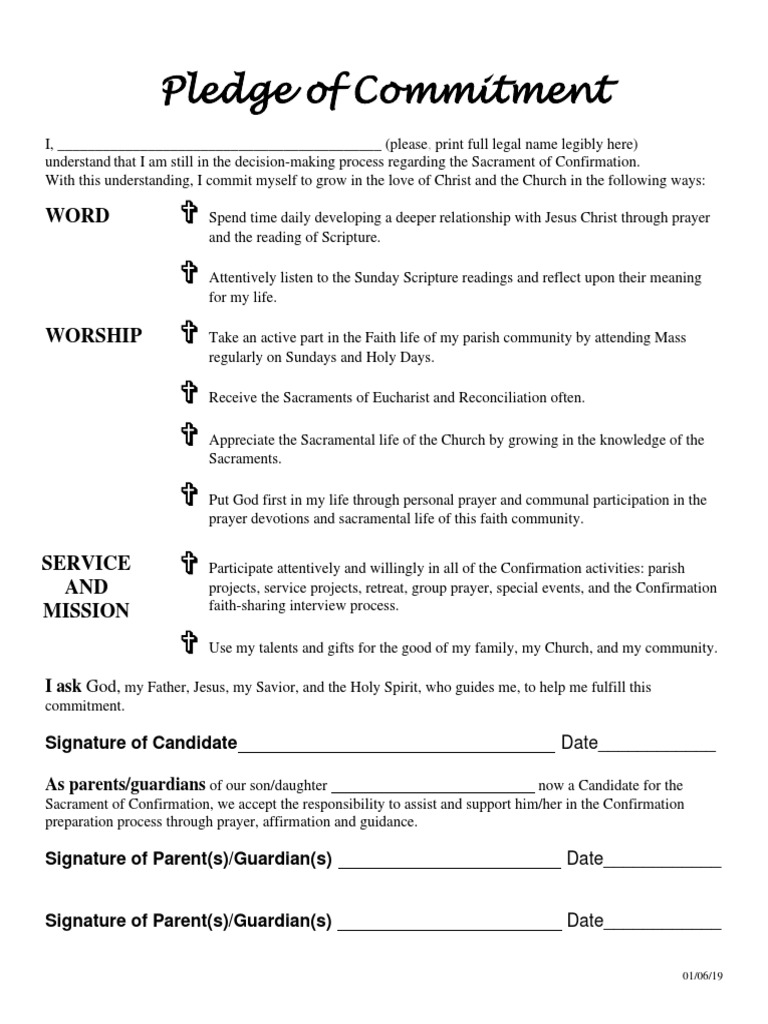 Pledge of Commitment: I Ask God | PDF