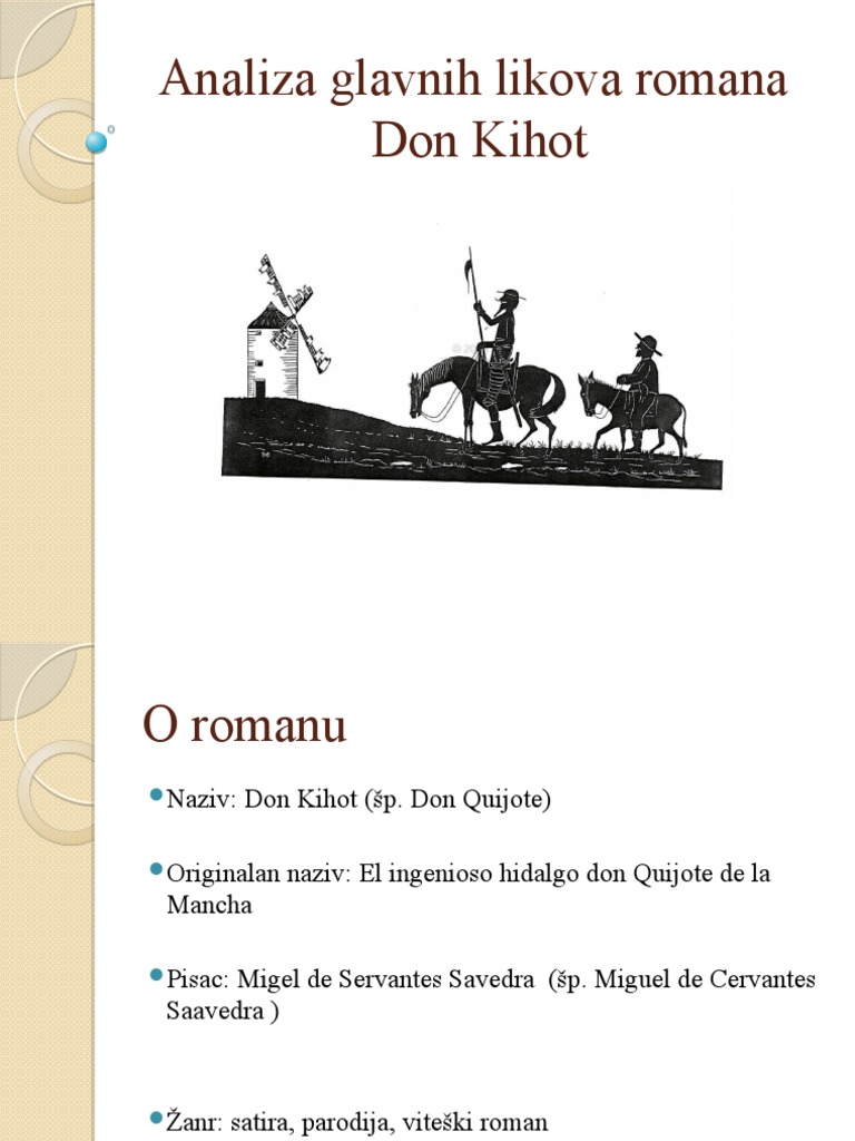 Analiza Glavnih Likova Romana Don Kihot | PDF