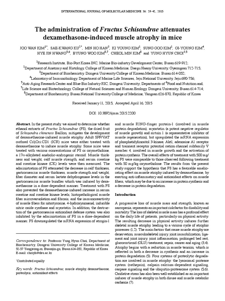 Fructus Schisandrae | PDF | Superoxide Dismutase | Muscle