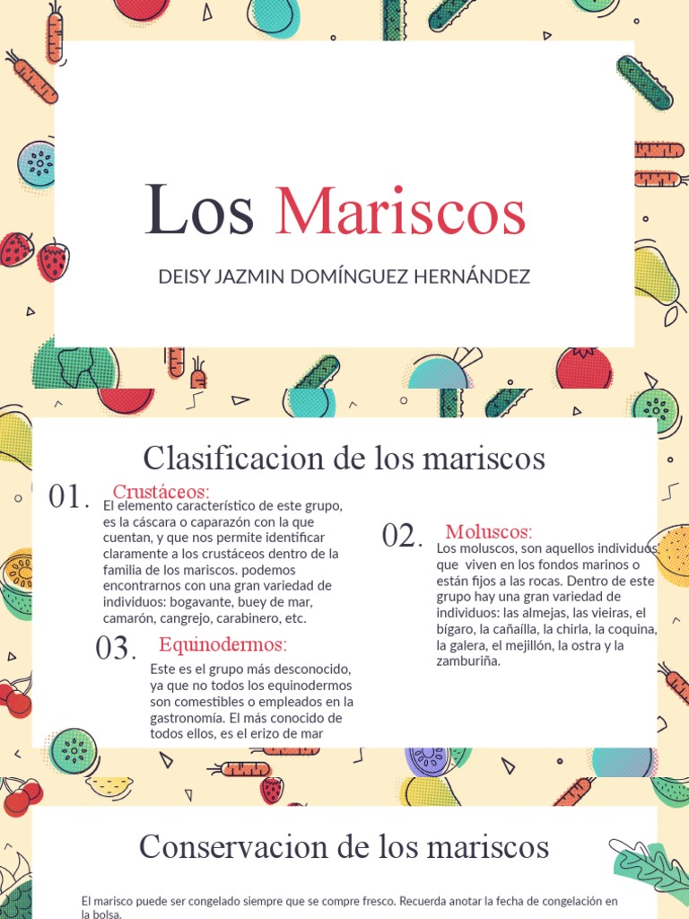 Clasificacion de Los Mariscos | PDF | Mariscos | Fritura
