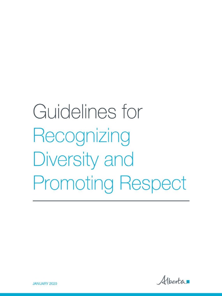 Alberta Education's Guidelines For Recognizing Diversity and Promoting ...