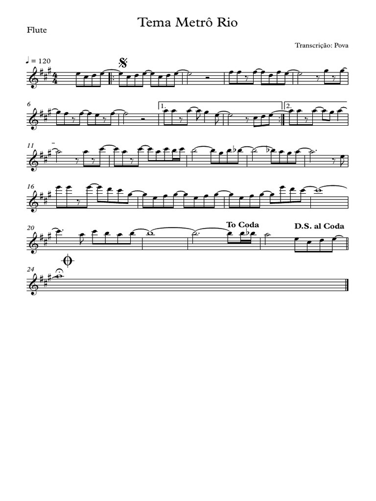 Tema Metrô Rio - Flute | PDF