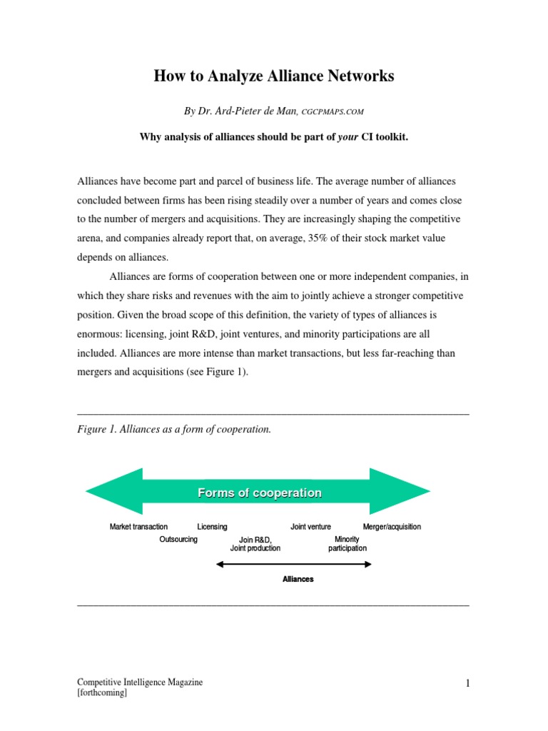 How To Analyze Alliance Networks | PDF | Mergers And Acquisitions ...