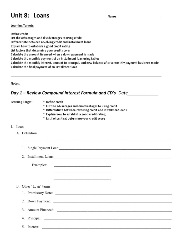 Loans Notes and Examples | Download Free PDF | Credit | Finance & Money ...