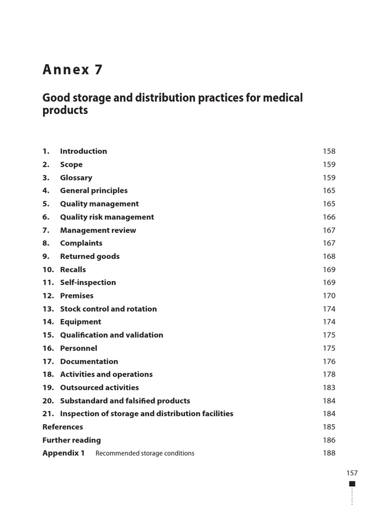 Annex 7: Good Storage and Distribution Practices For Medical Products ...