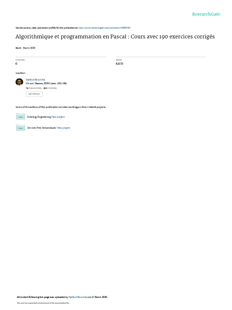 Algorithmique en Pascal: 190 Exercices | PDF | Computing | Computer Science