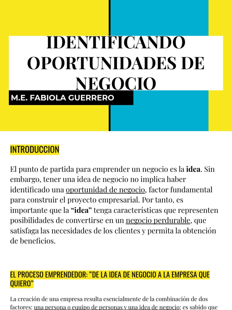 Identificando Oportunidades de Negocio | PDF | Ventaja competitiva | Marketing