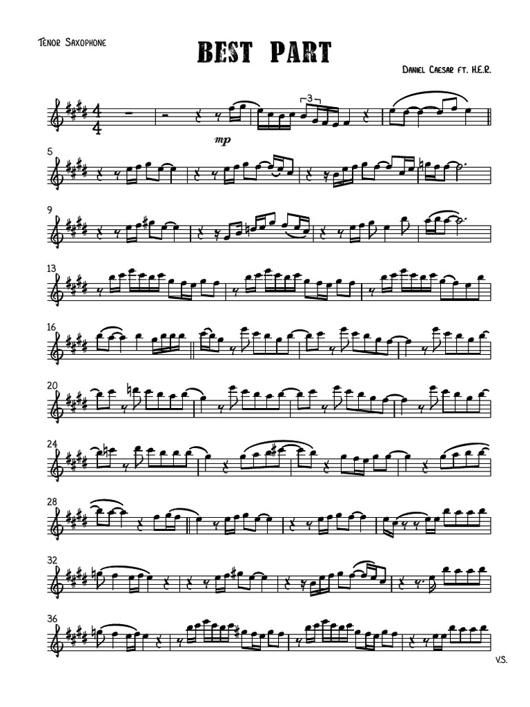 Best Part - Tenor Saxophone | PDF