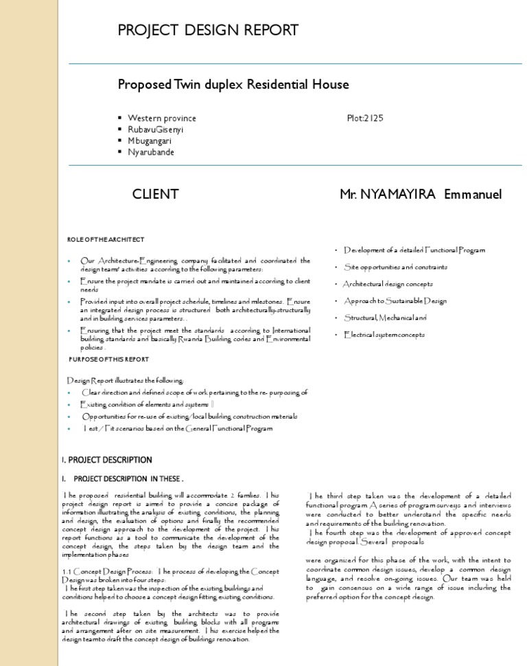 Project Design Report: Proposed Twin Duplex Residential House | PDF | Green Building ...