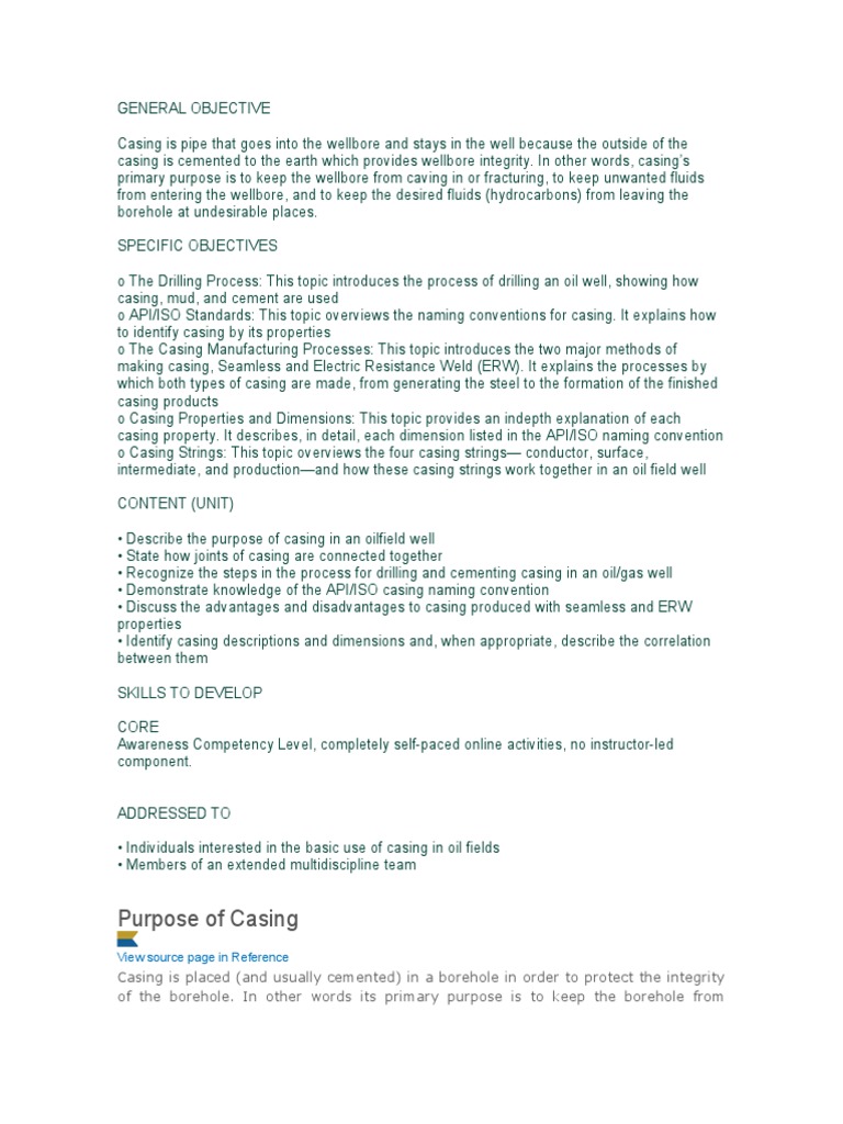 Oilfield Casing Core | PDF | Casing (Borehole) | Pipe (Fluid Conveyance)
