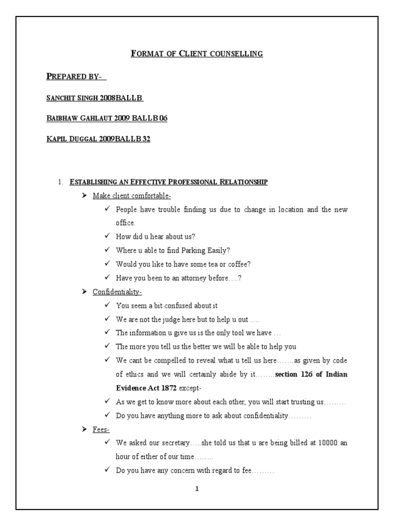 Client Counselling Basics | PDF | Alternative Dispute Resolution ...