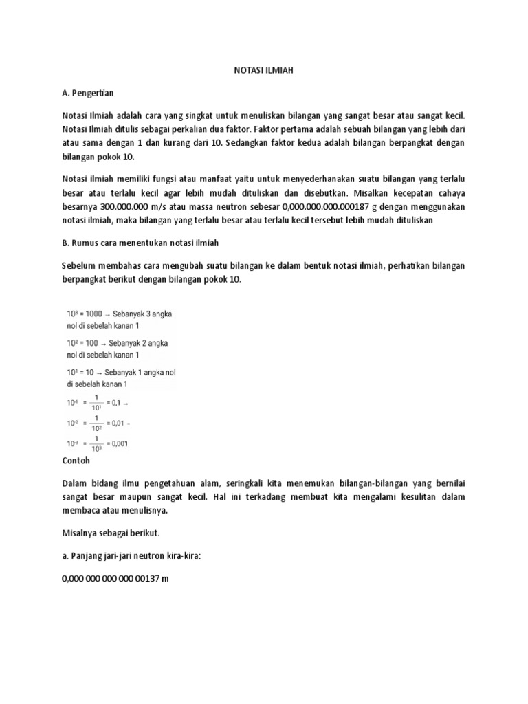 Notasi Ilmiah | PDF | Metode & Bahan Ajar