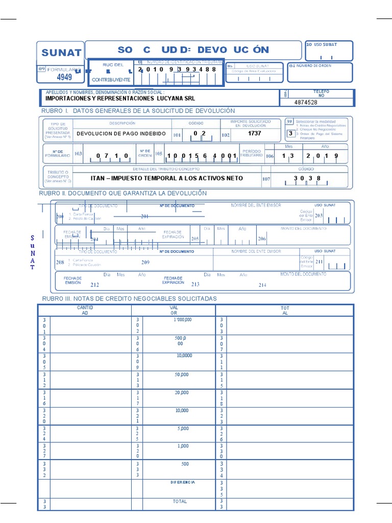 Formulario 4949 | PDF
