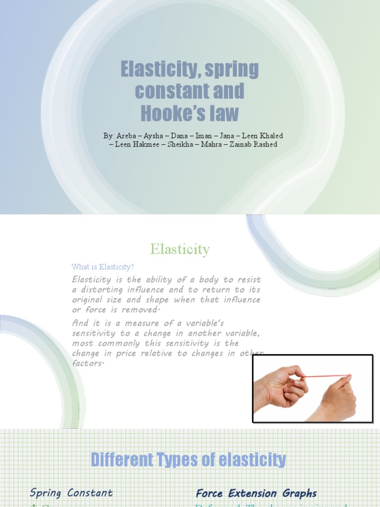 Elasticity, Spring Constant and Hooke's Law | PDF