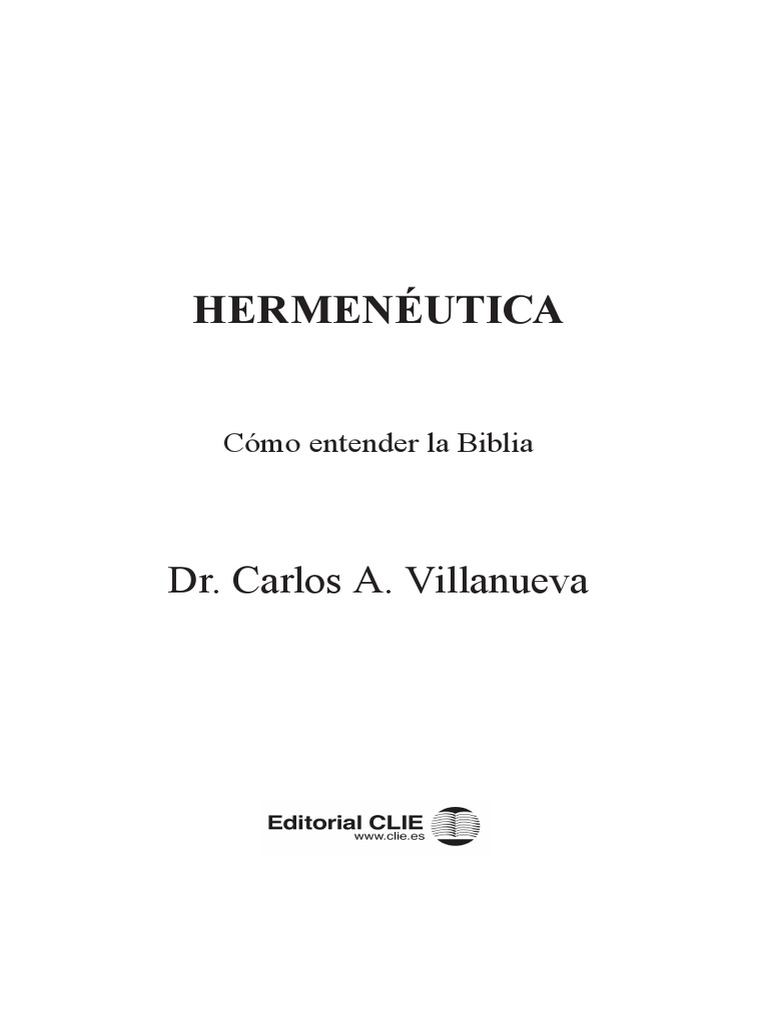 Hermeneutica 1 Capitulo | PDF | Biblia | Hermenéutica Bíblica