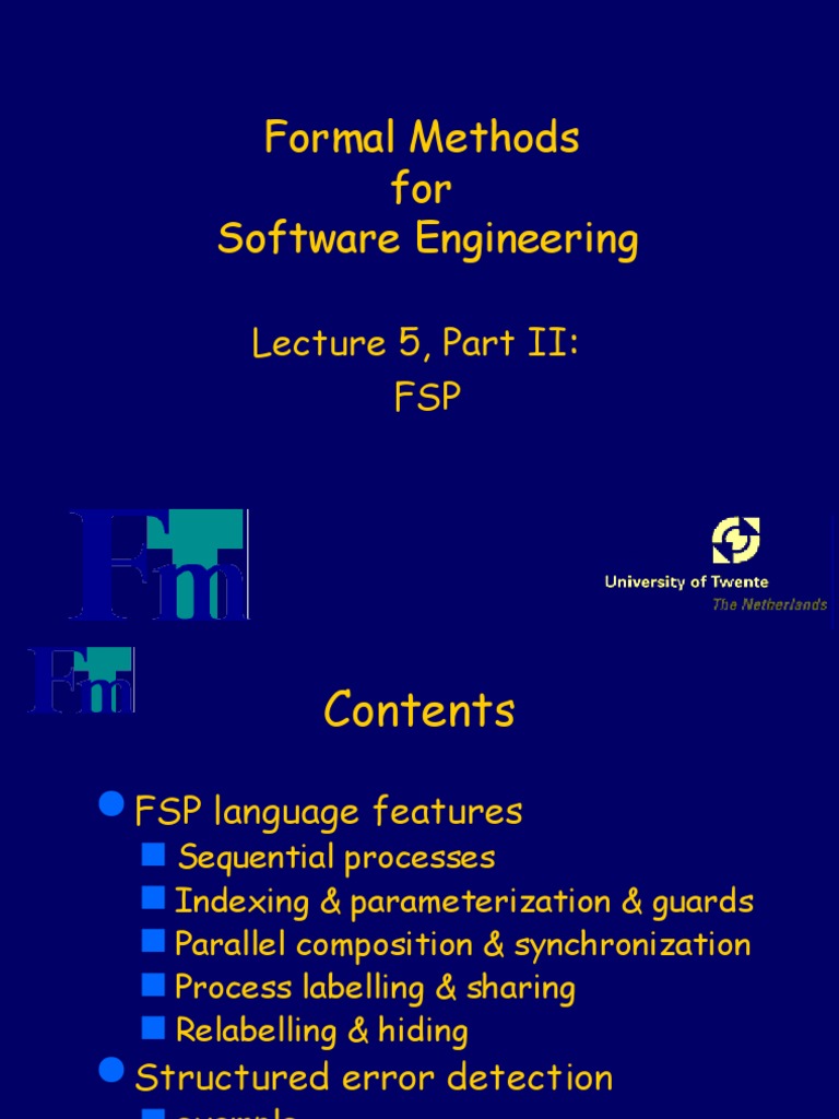 Formal Methods For Software Engineering Lecture 5 Part Ii Fsp Pdf Computing Queue 