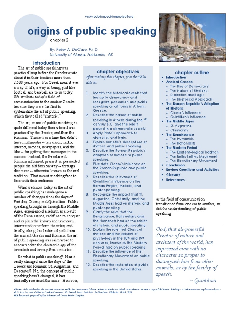 2-Origins of Public Speaking | PDF | Rhetoric | Public Speaking