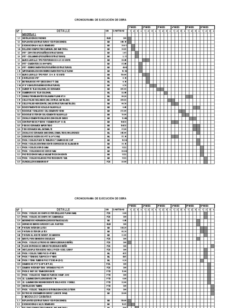 Cronograma A9 | PDF | Materiales | edificio