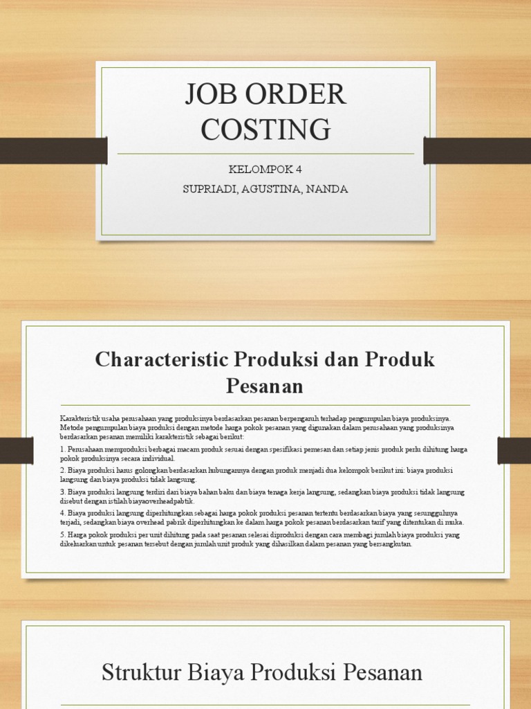 Job Order Costing | PDF