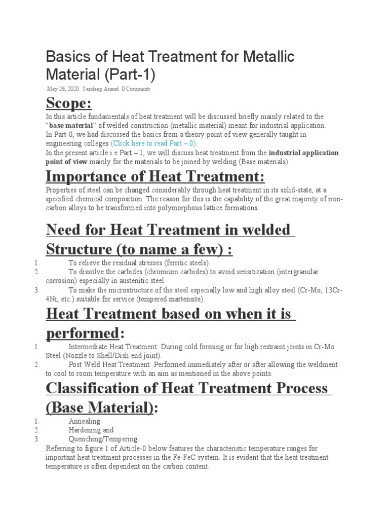 Basics of Heat Treatment For Metallic Material (Part-1) | PDF ...