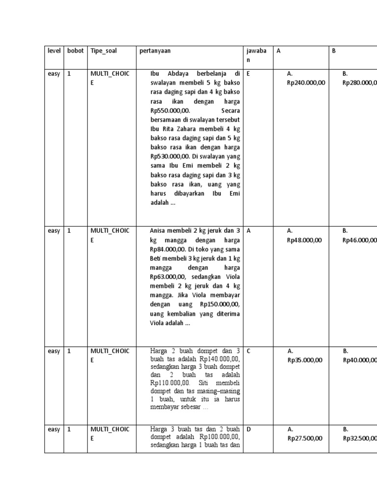 Soal SPLTV Dan SPLDV | PDF