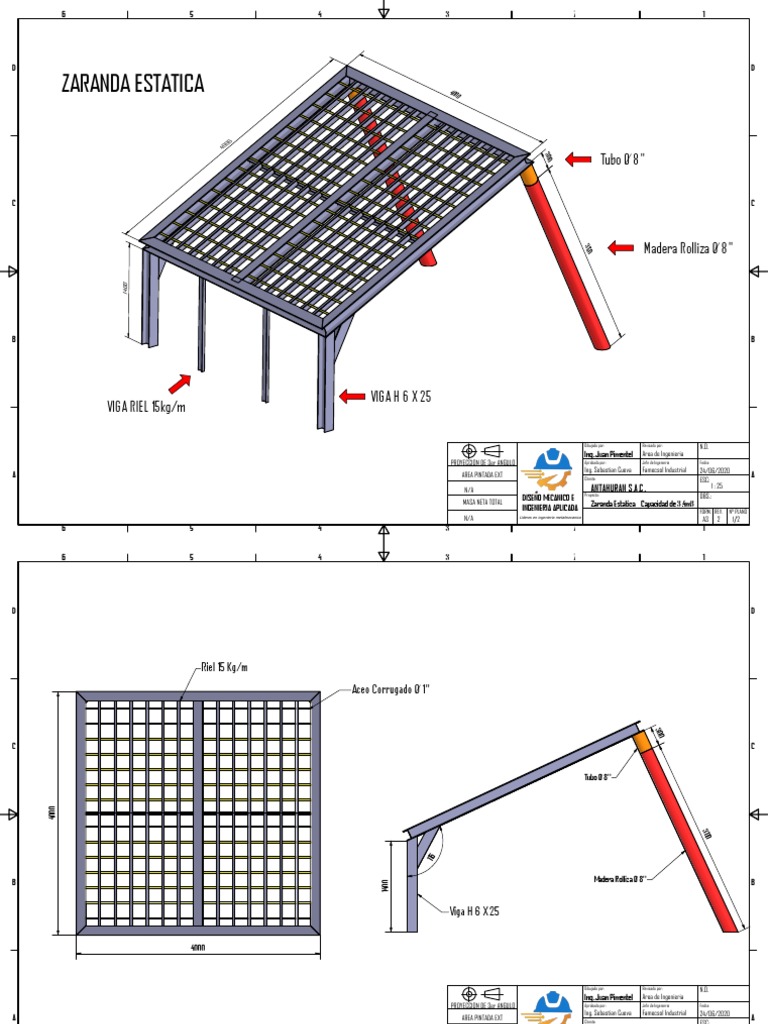 Diseño de Zaranda Estática 3.4m3 | PDF | Ingeniería | Science