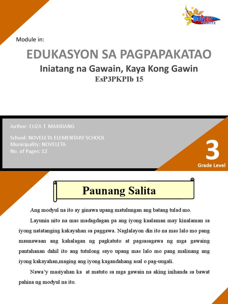 Module in ESP 3 Q1W2 | PDF