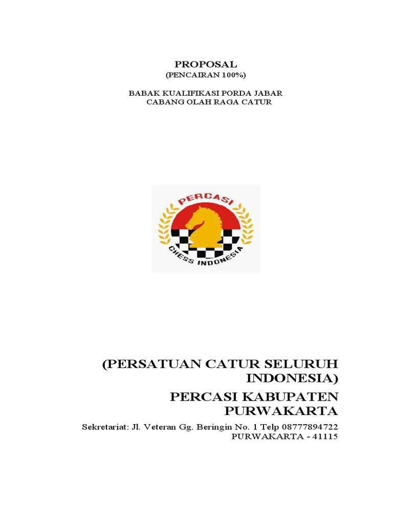 Proposal Penairan BK Porda Catur 2021ok | PDF