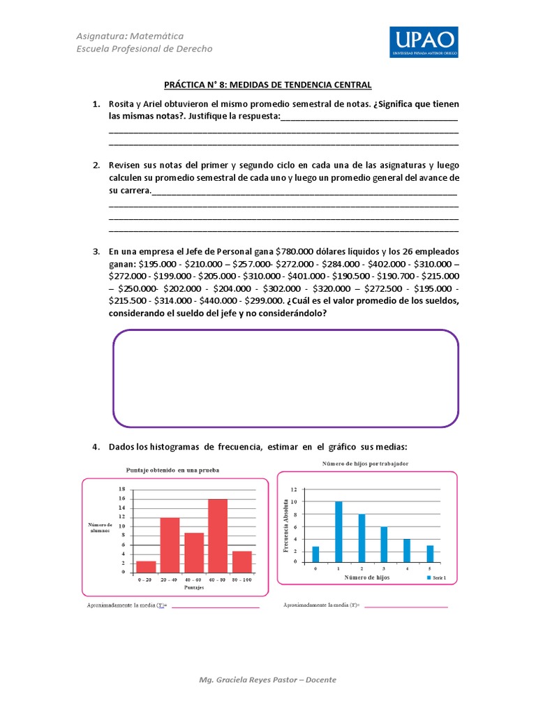 Medidas de Tendencia Central en Matemáticas | PDF | Histograma | Mediana