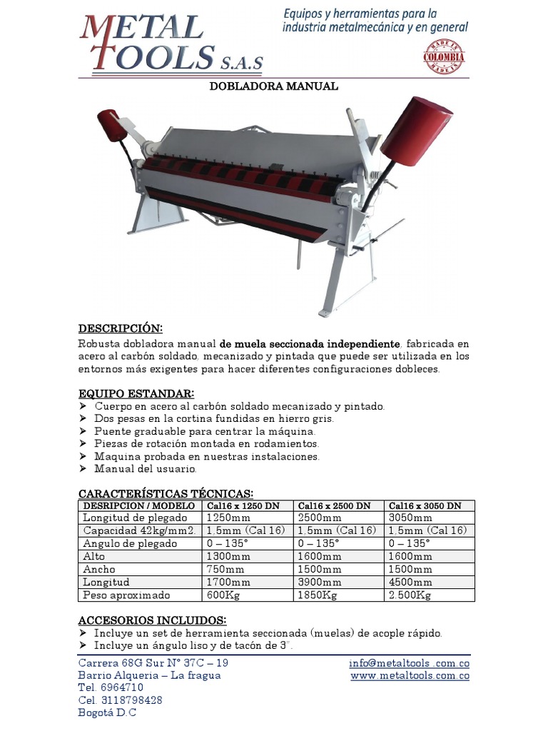 Dobladora de Lamina Manual | PDF