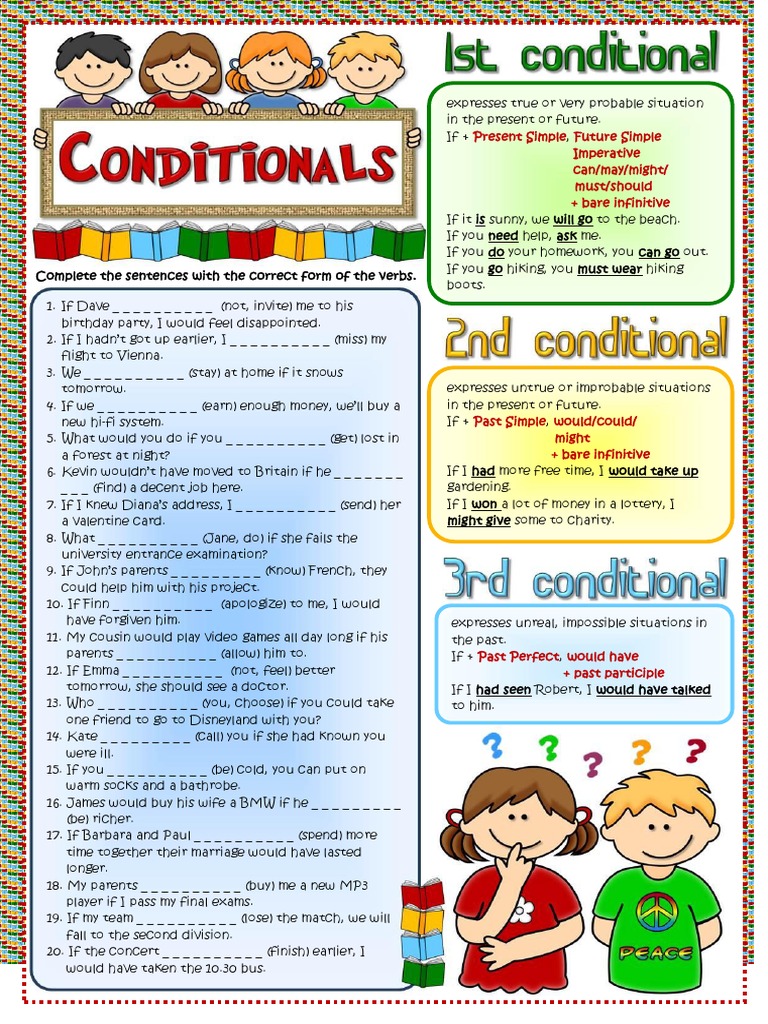 Conditionals Revision Fun Activities Games Grammar Guides 11805 | PDF ...
