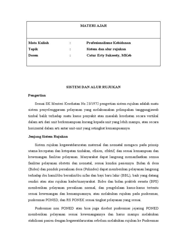 Sistem Dan Alur Rujukan | PDF