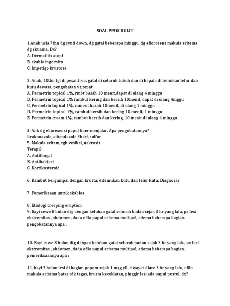 Soal PPDS Kulit | PDF