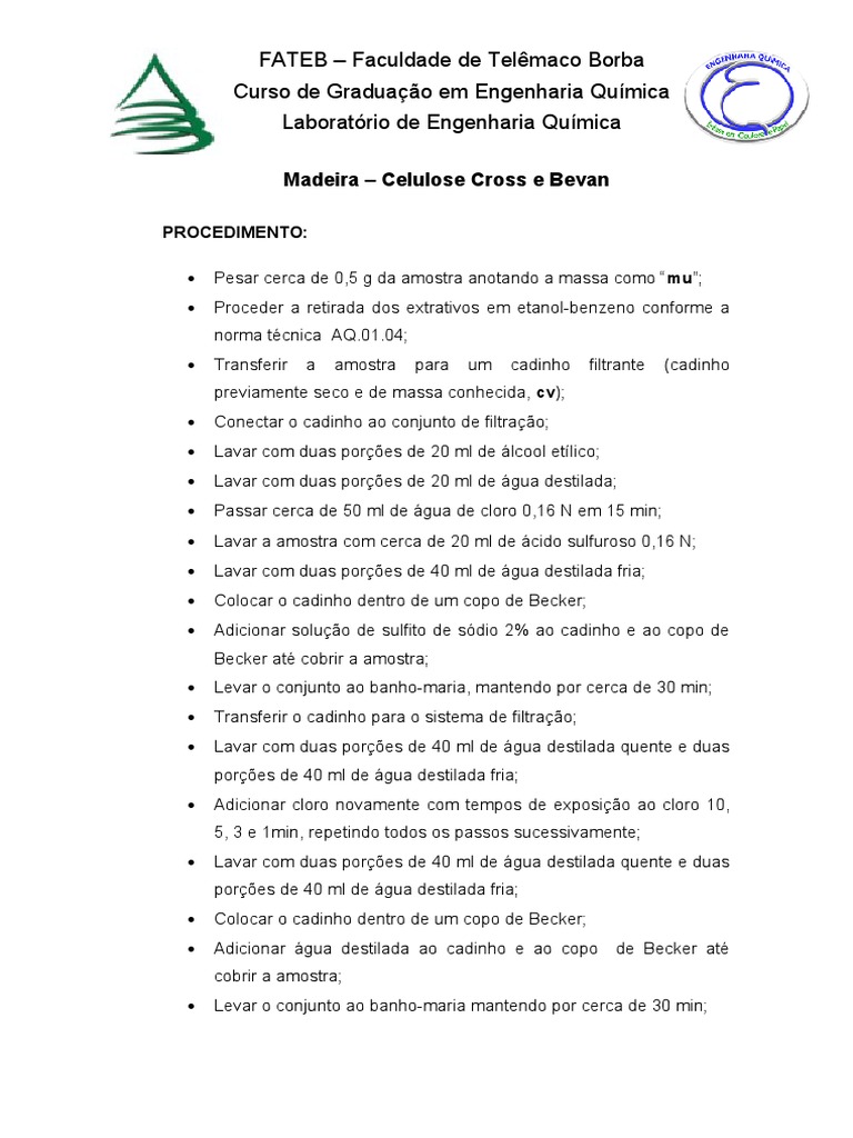 AQ - Madeira - Celulose Cross e Bevan | Download grátis PDF | Química ...