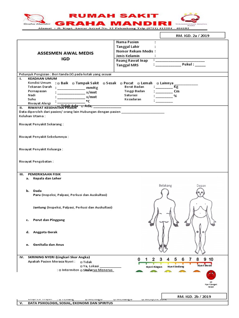 RM. IGD. 2a 2019 - Asesmen Awal Medis Igd | PDF