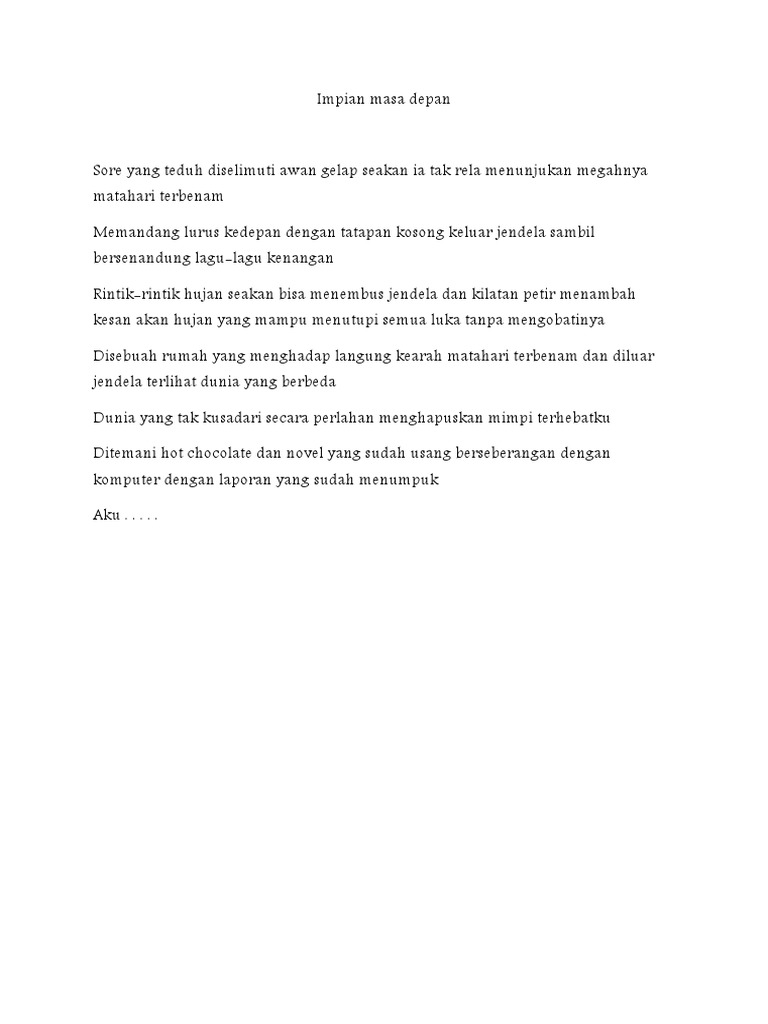 Impian Masa Depan | PDF