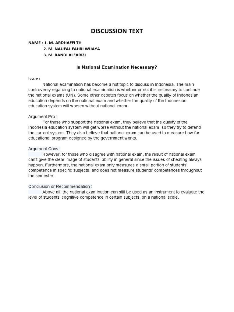 Discussion Text | PDF