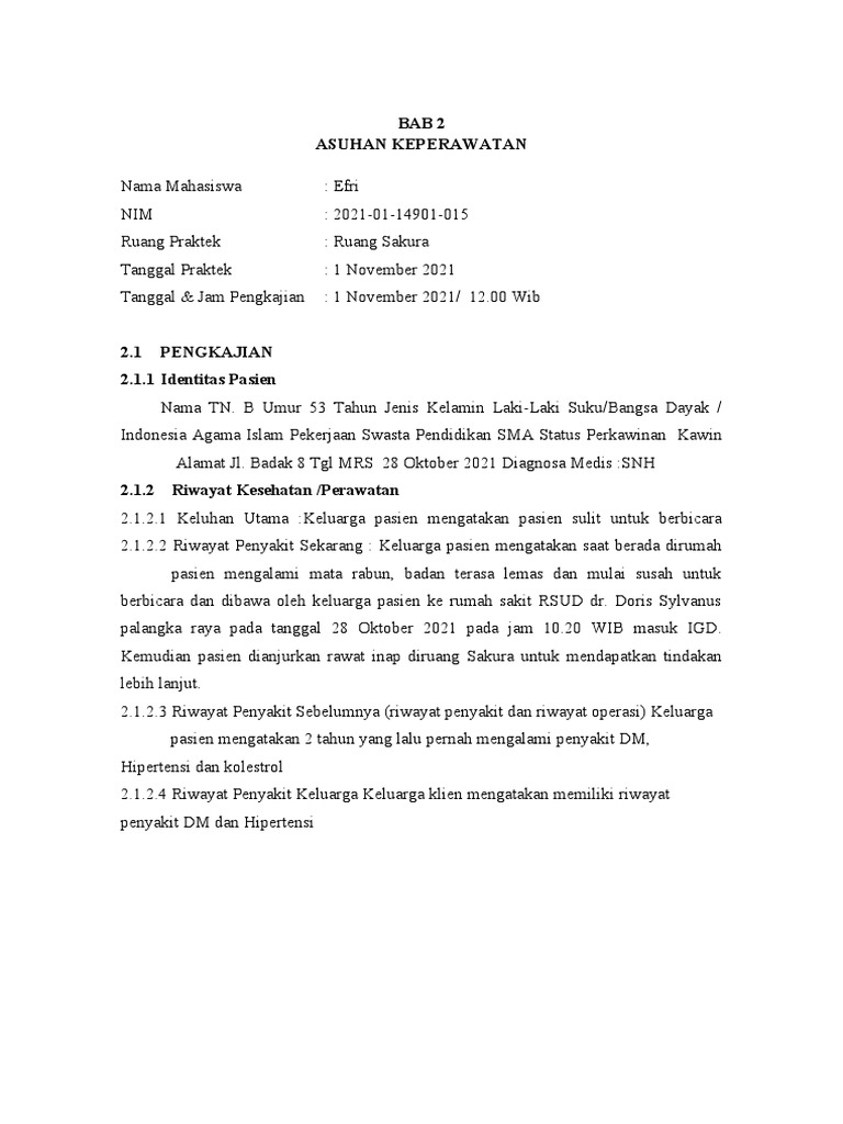 Askep Sakura SNH | PDF