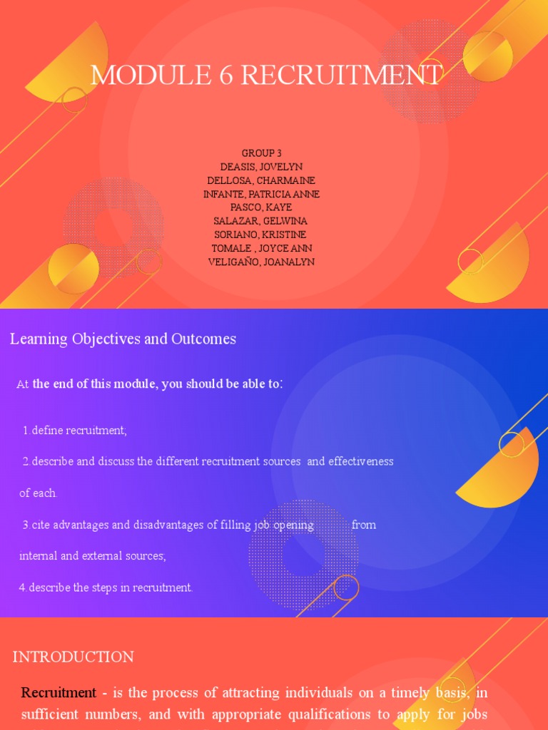 Module 6 Recruitment Final | PDF | Recruitment | Employment